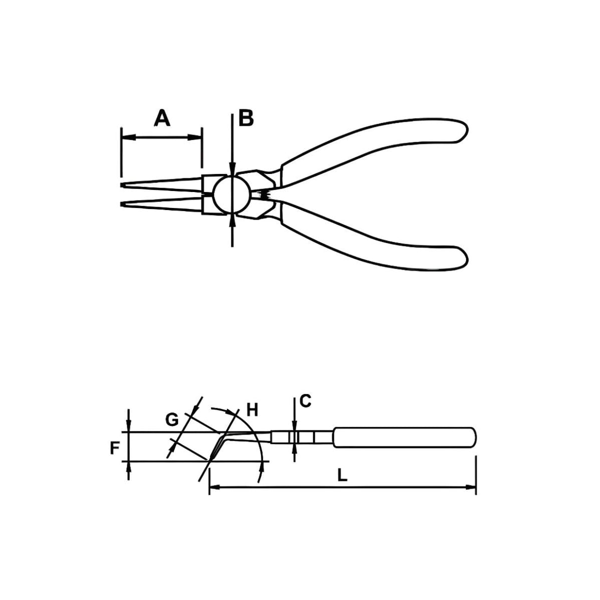 Pinza Curva de 6-1/2" para Sacar Candado Interior de 19 - 60 MM ...